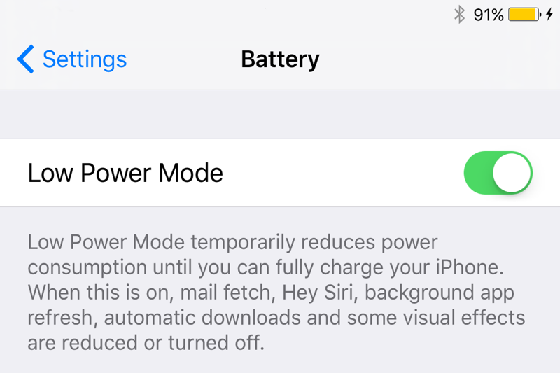 Detecting low power mode