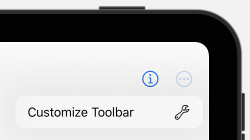 iPad Customizable Toolbars