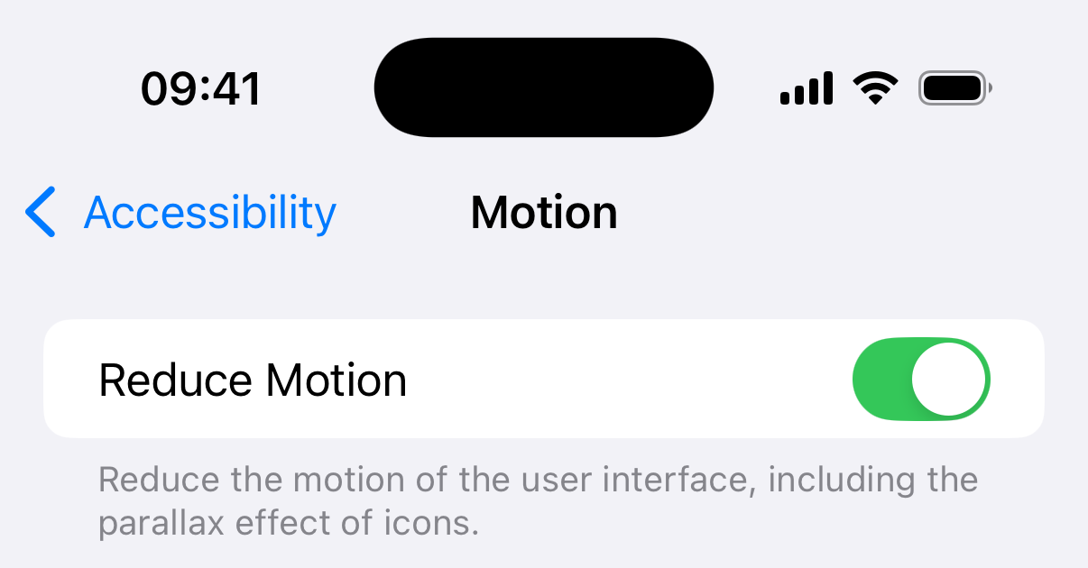 Reducing Motion of Animations