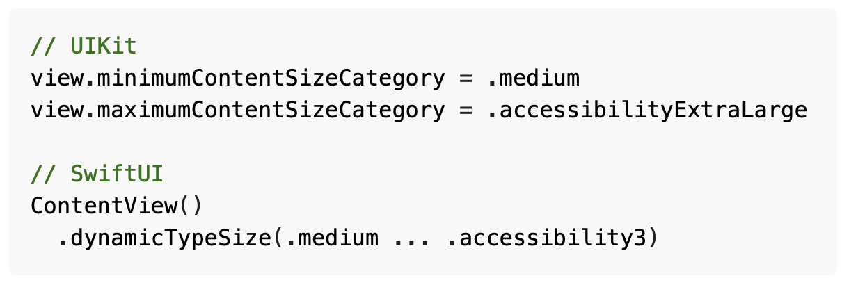 Restricting Dynamic Type Sizes