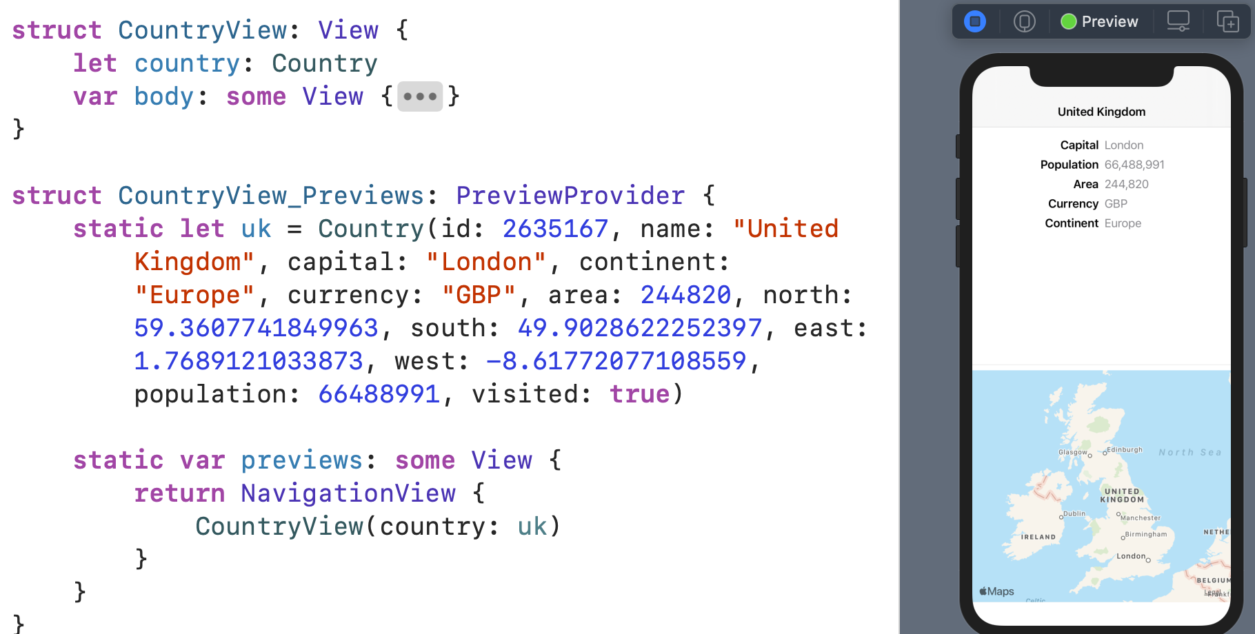 SwiftUI Preview Data