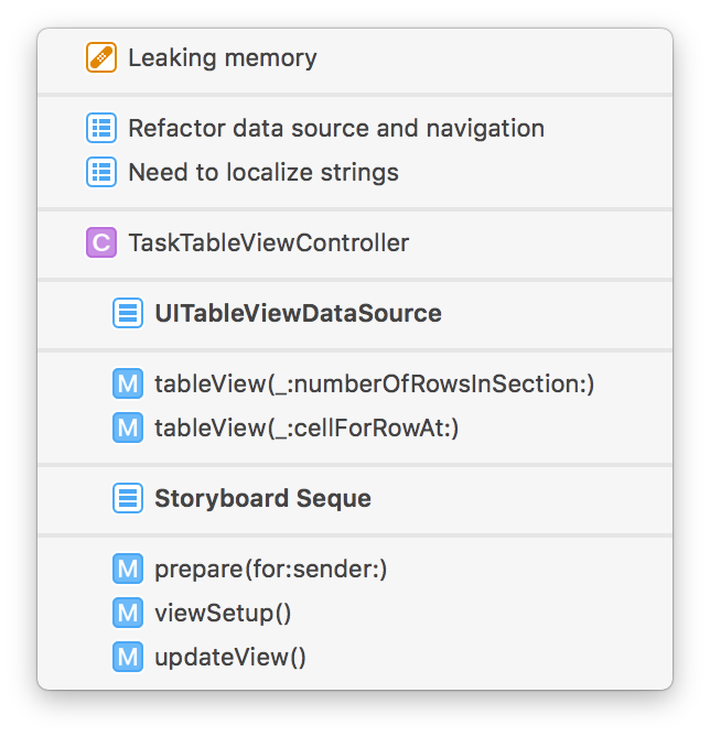 TODO FIXME And Compiler Directives