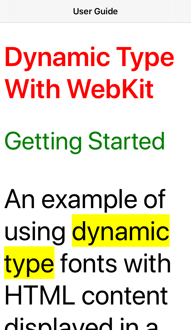 Using Dynamic Type With Web Views