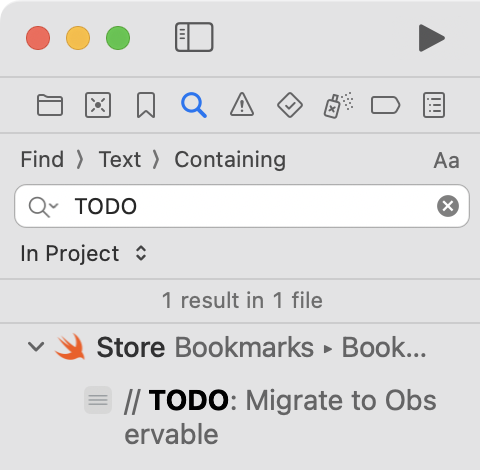 Xcode Bookmarks