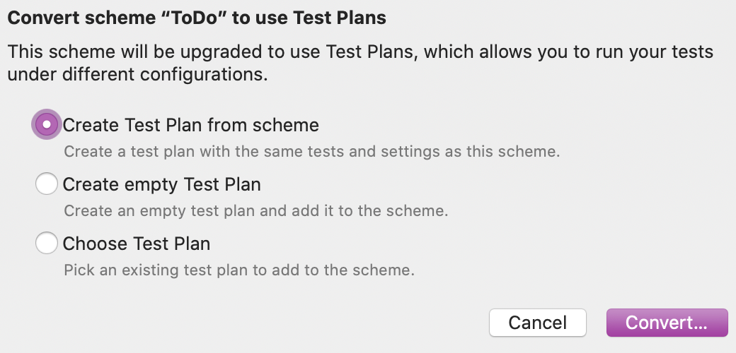 Xcode Test Plans 